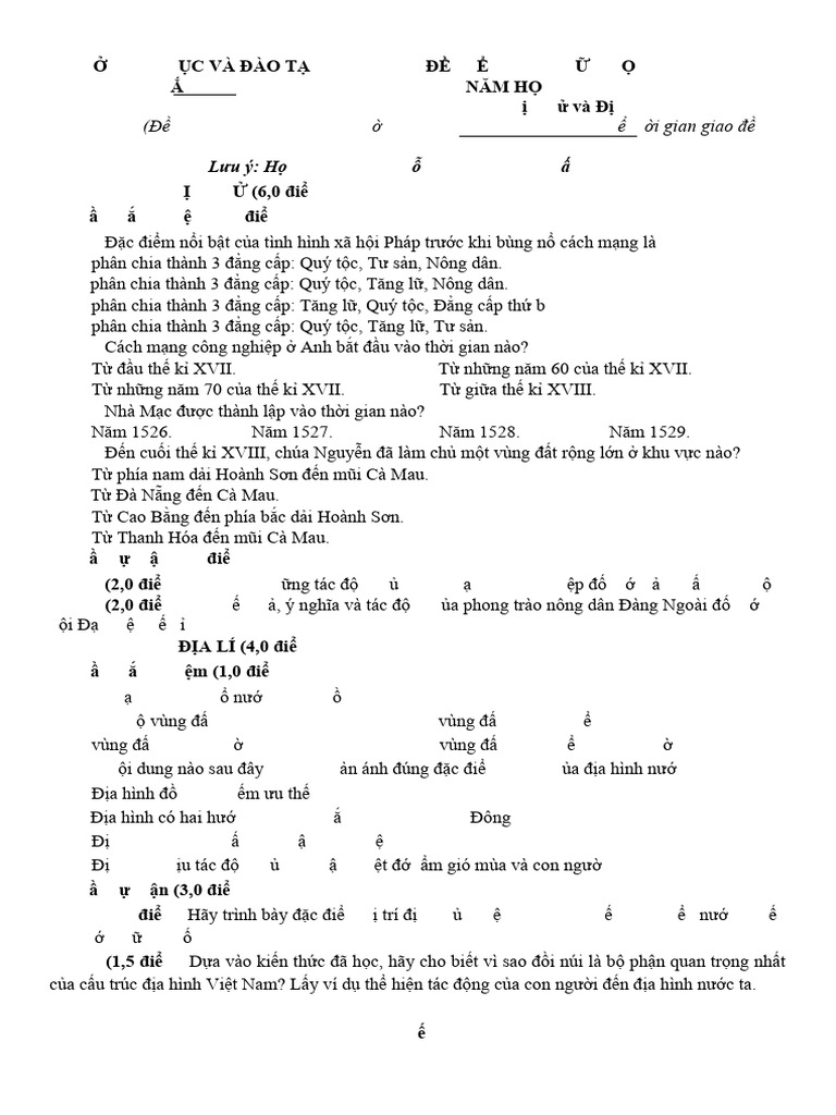 Lich Su Va Dia Li 8.KTGK1.23.24.De | PDF