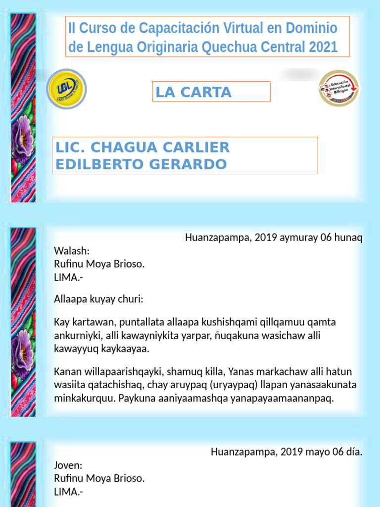32 Chagua Carlier Edilberto Gerardo - La Carta | PDF | Sílaba | Escritura