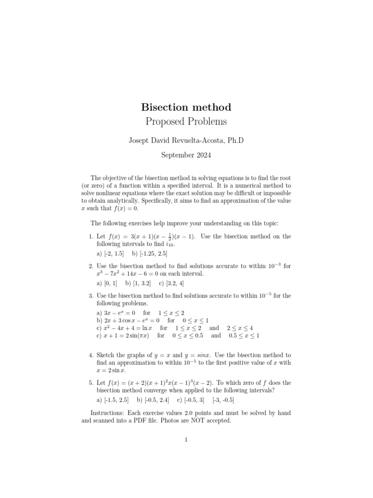 A3 - Bisection Method | PDF | Computers