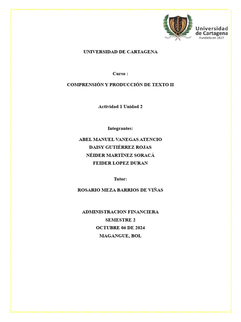 Actividad Unidad 2 Compresion | PDF | Pensamiento | Aprendizaje