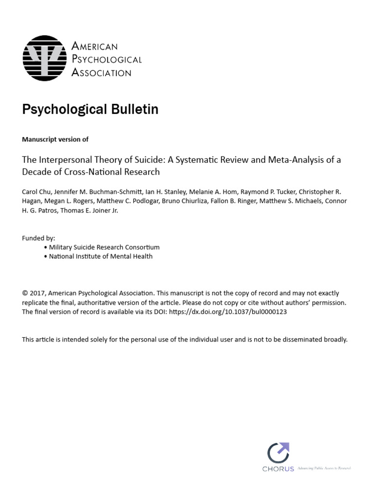 Psychological Bulletin | PDF | Meta Analysis | Effect Size