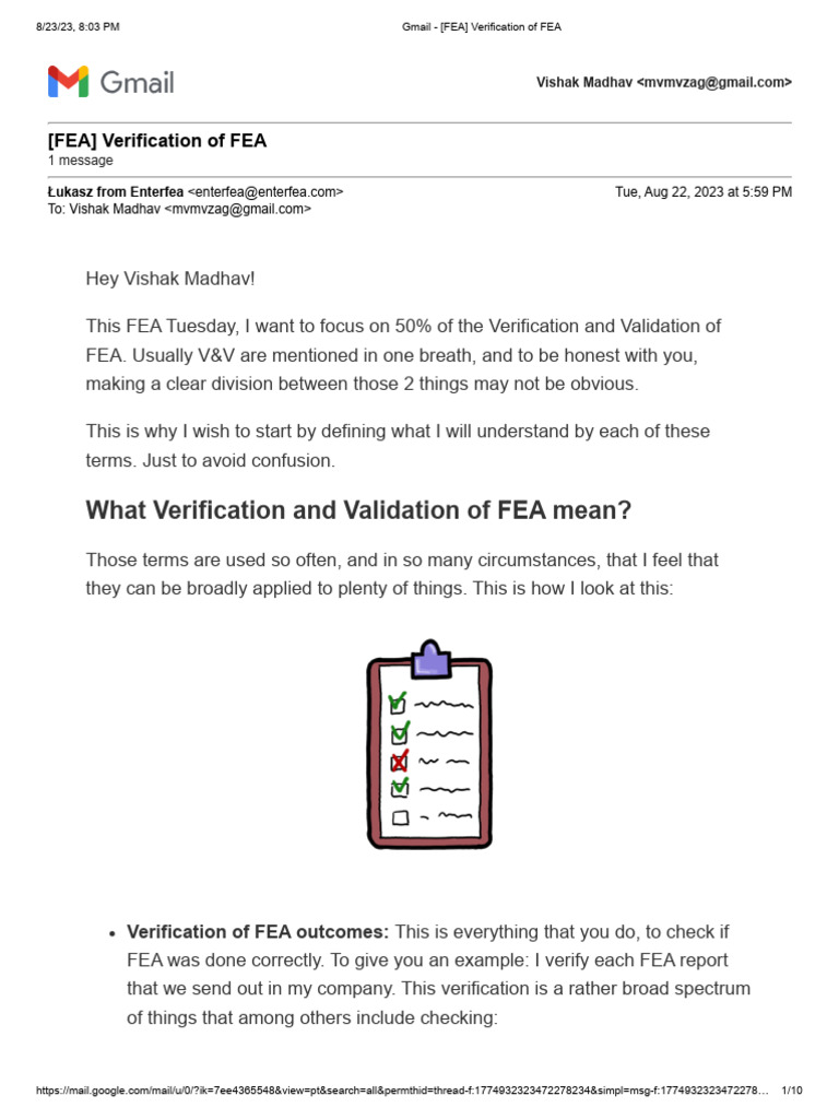 Gmail - (FEA) Verification of FEA | PDF | Finite Element Method ...