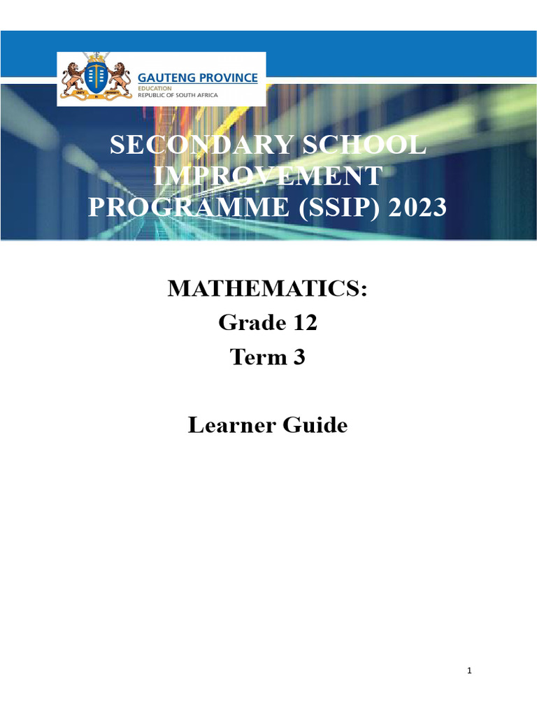 Ssip Mathematics Term 3 2023 Guide For Learners Final | PDF | Interest ...