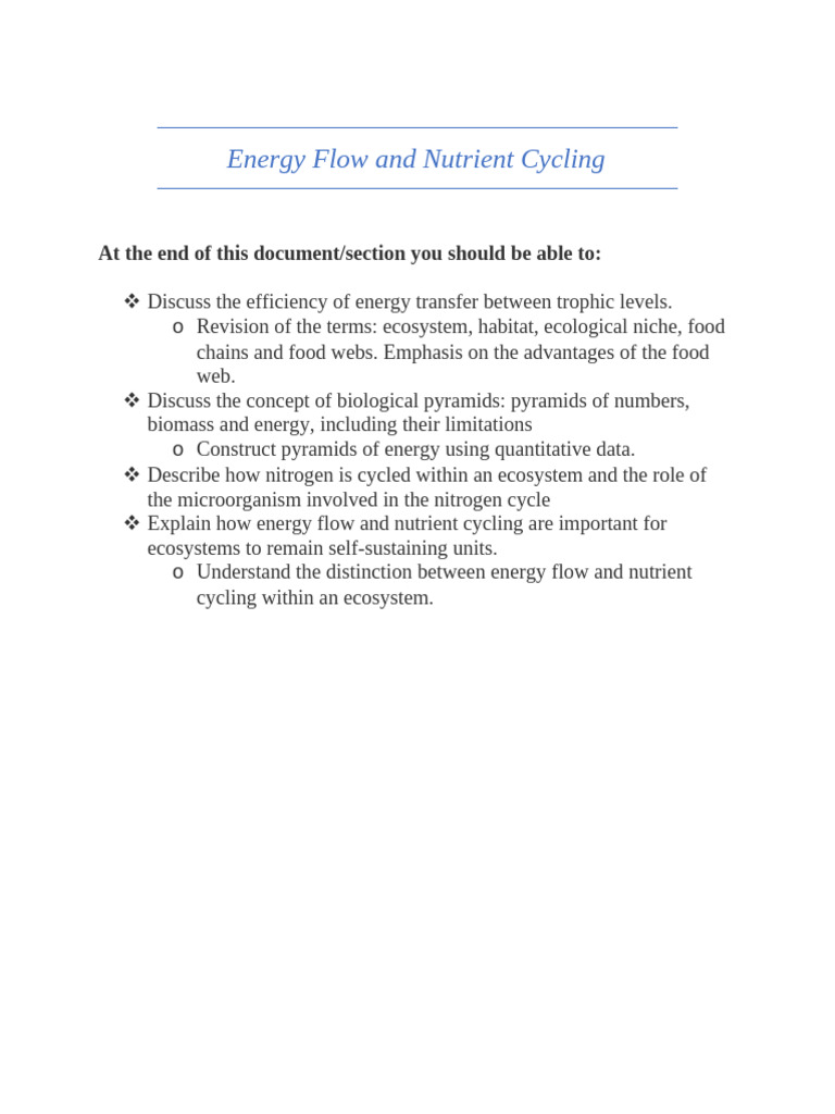 Energy Flow Nutrient Cycling | PDF | Ecosystem | Food Web