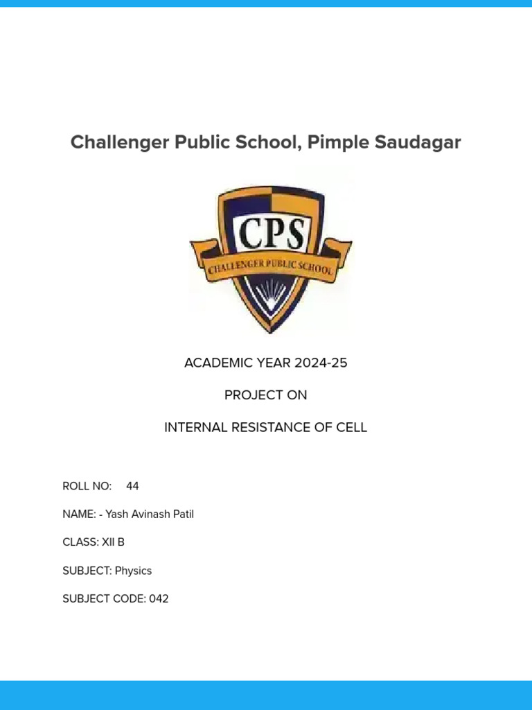 Physics Investigatory Project | PDF | Electrical Resistance And ...