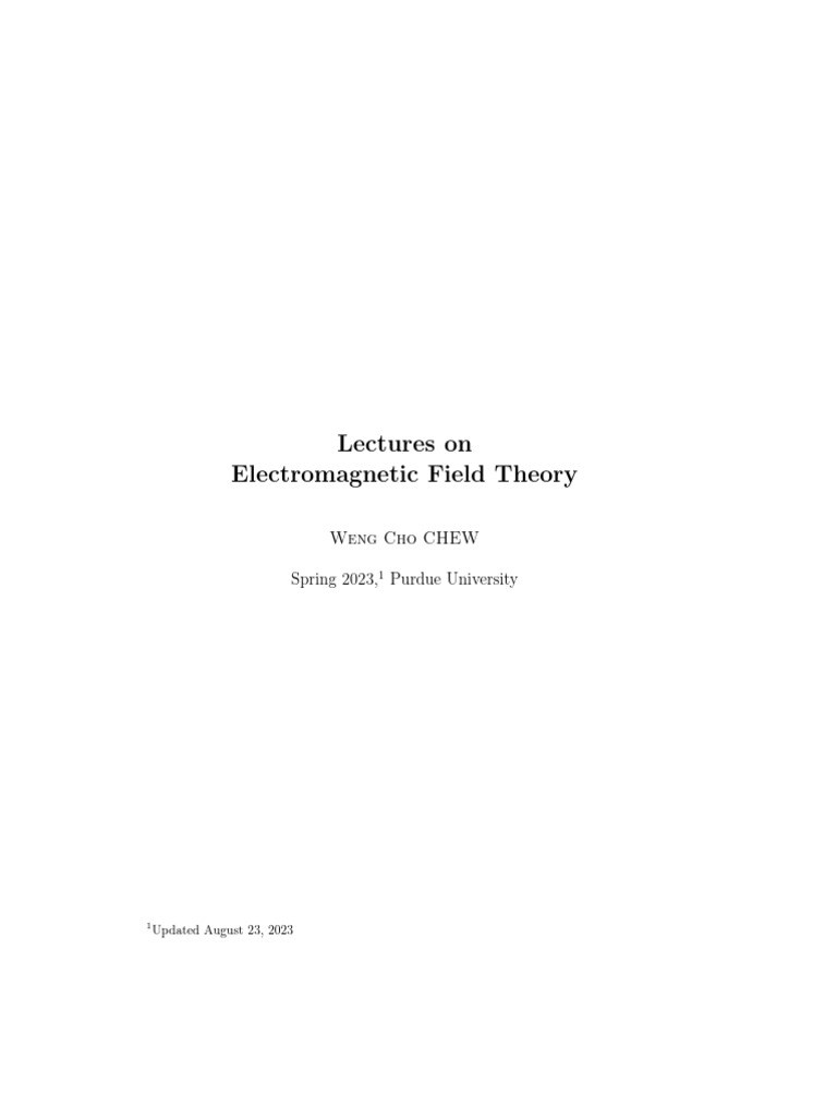 EM lec notes | PDF | Maxwell's Equations | Electromagnetism EM lec notes | PDF | Maxwell's Equations | Electromagnetism