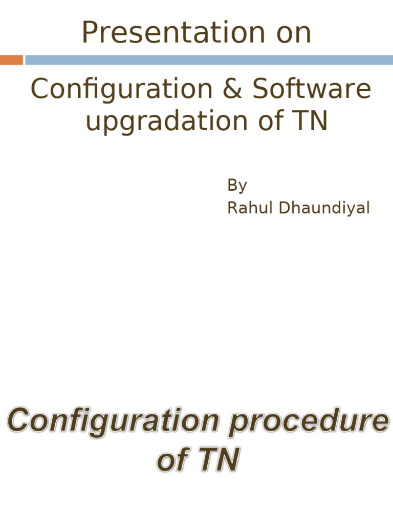 Configuration & Software Upgradation of TN | PDF | Directory (Computing ...