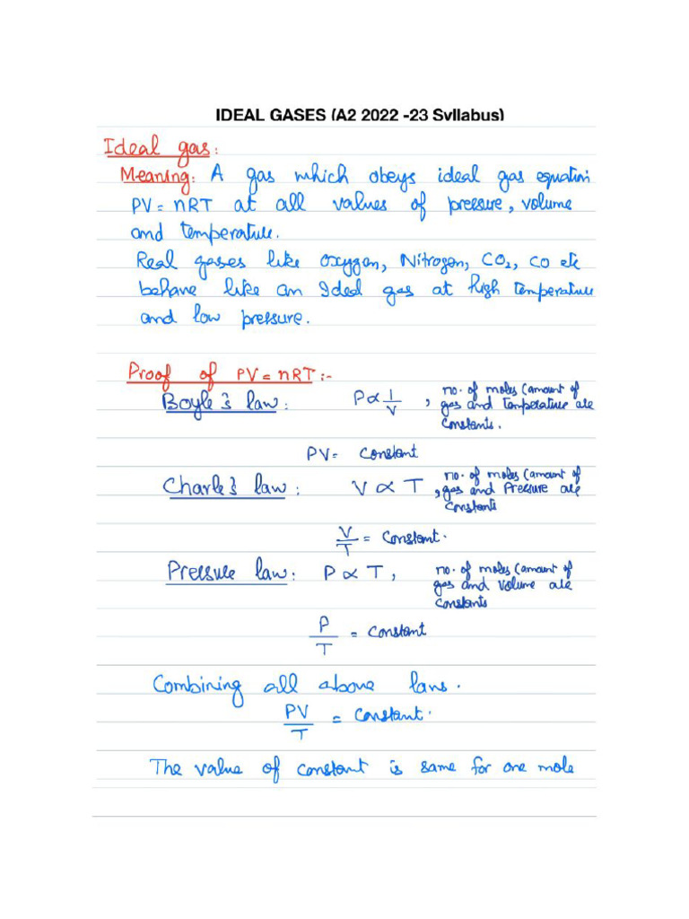 2022 Ideal Gases | PDF