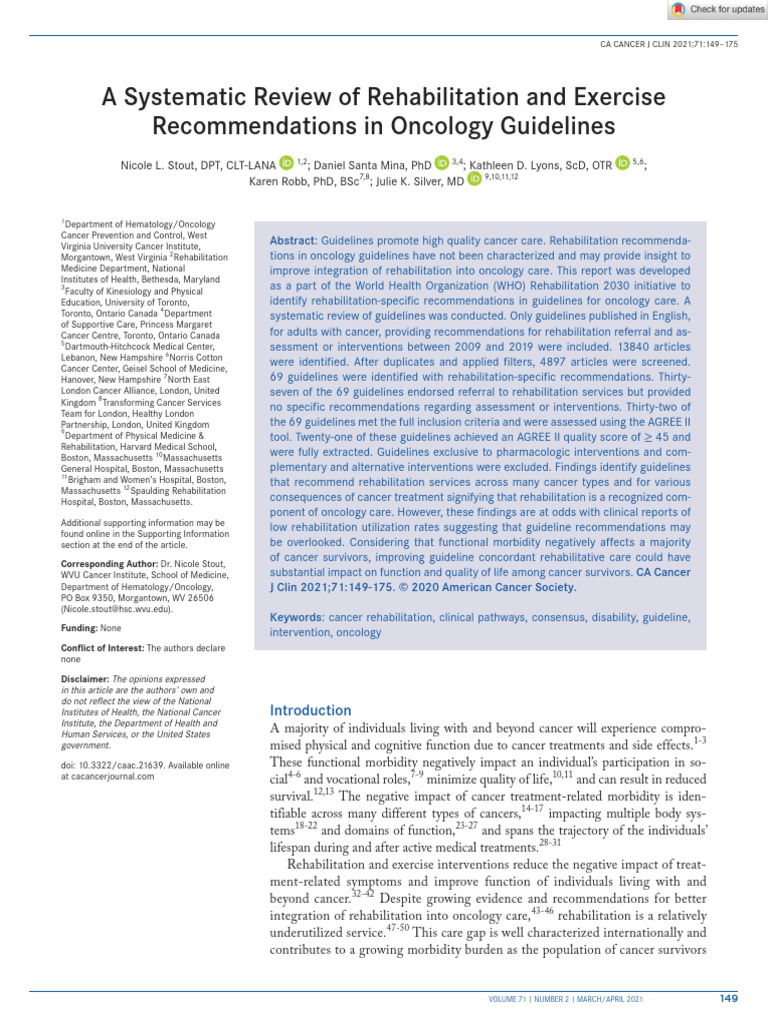 5... A Systematic Review of Rehabilitation and Exercise | PDF ...