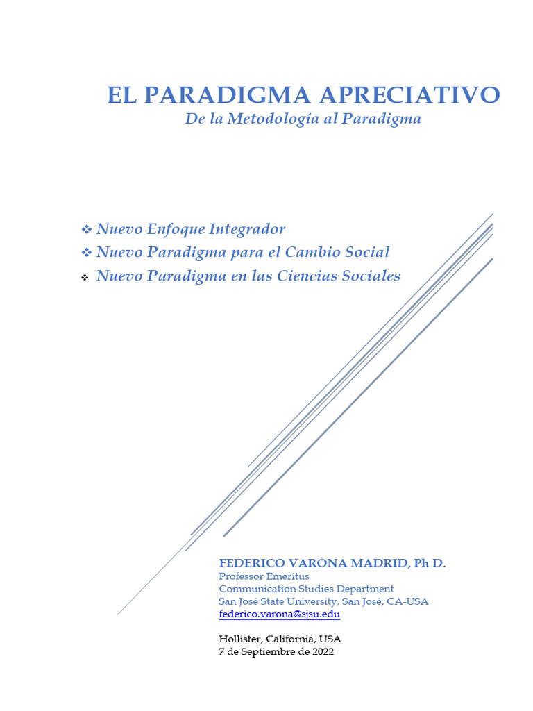 Paradigma Apreciativo en Ciencias Sociales | PDF | Paradigma | Teoría