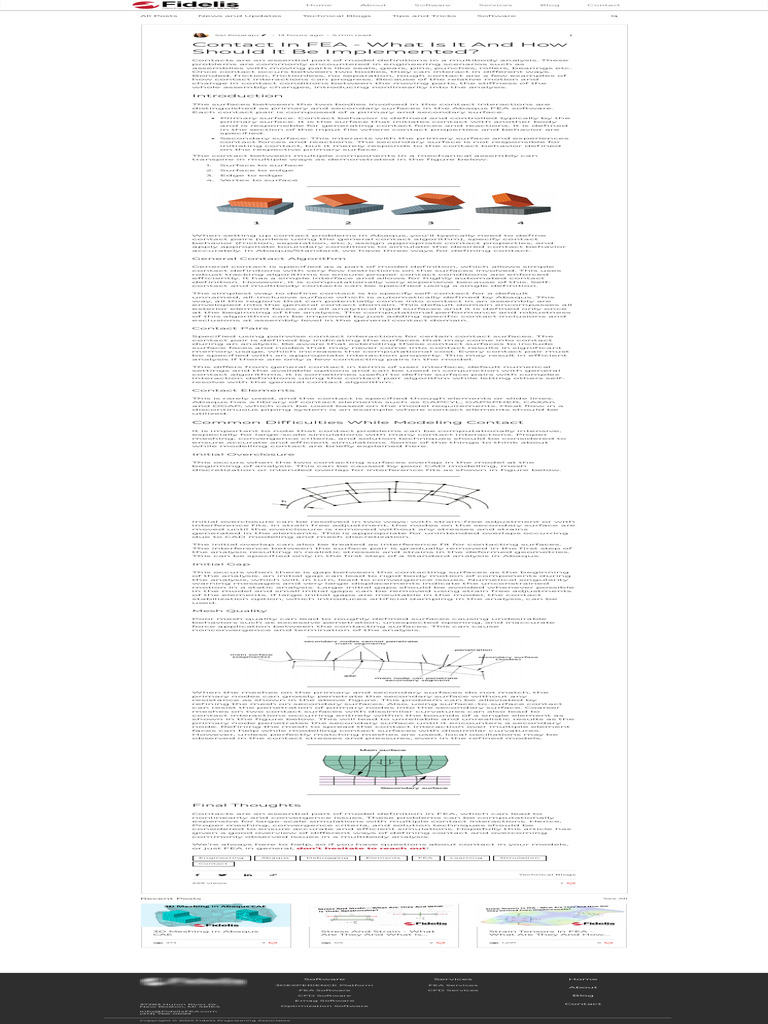 FEA Contact Setup and Challenges | PDF | Finite Element Method | Algorithms