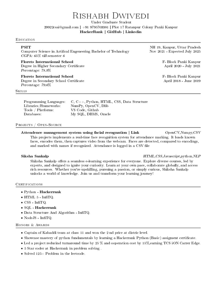 Rishabh Dwivedi | PDF | Databases | Computing