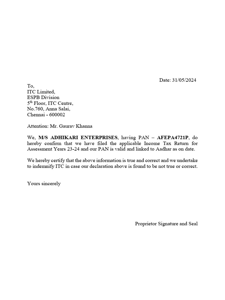 TDS Declaration | PDF