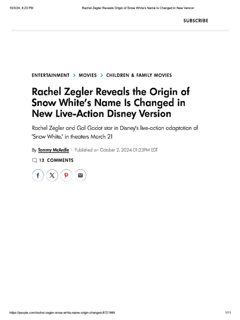 Snow White Name Origin Revealed | PDF