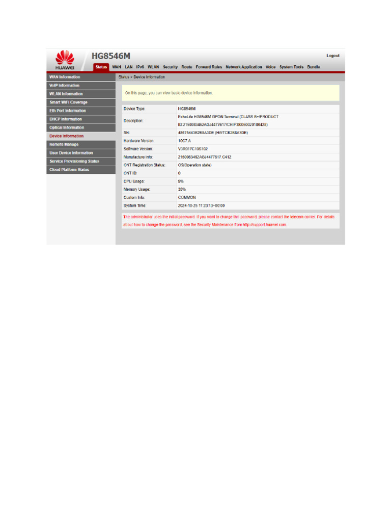 Huawei Onu Main Windwo | PDF