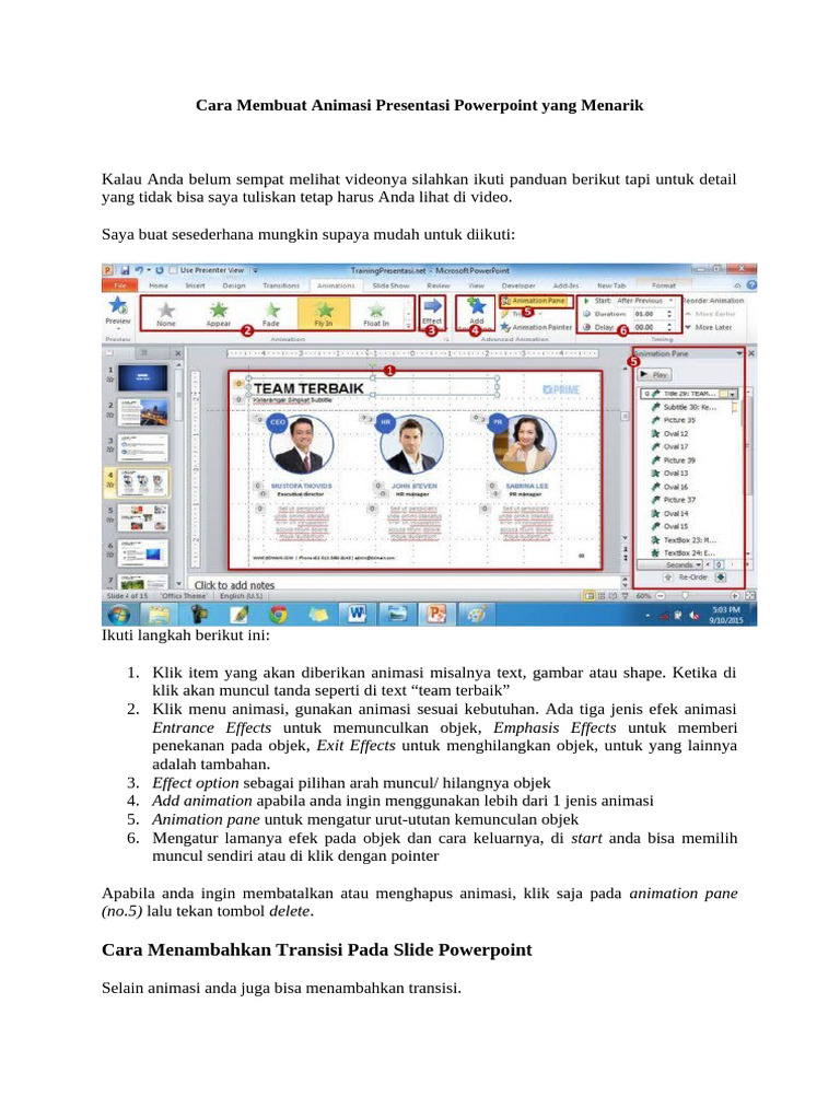 Cara Membuat Animasi Presentasi Powerpoint Yang Menarik | PDF