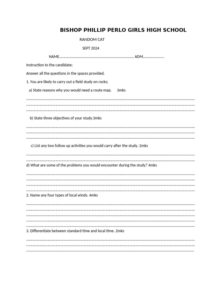 Bishop Phillip Perlo Girls High School | PDF | Atmospheric Sciences ...