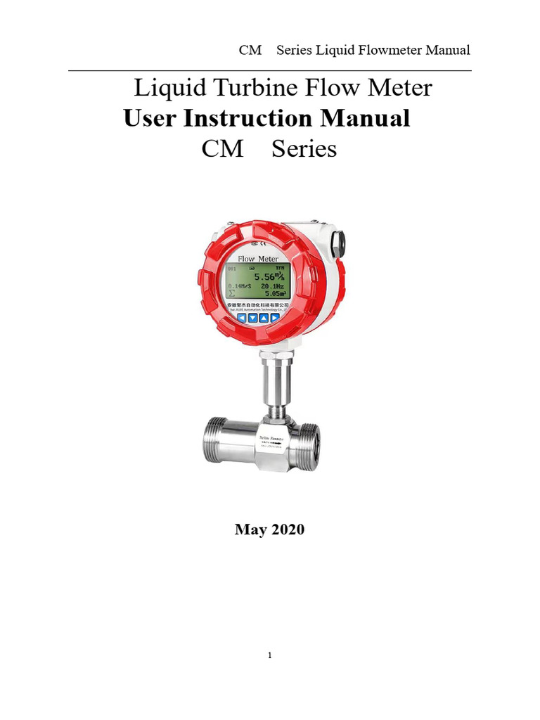 CM-Turbine Flow Meter Manual | PDF | Flow Measurement | Electrical Wiring