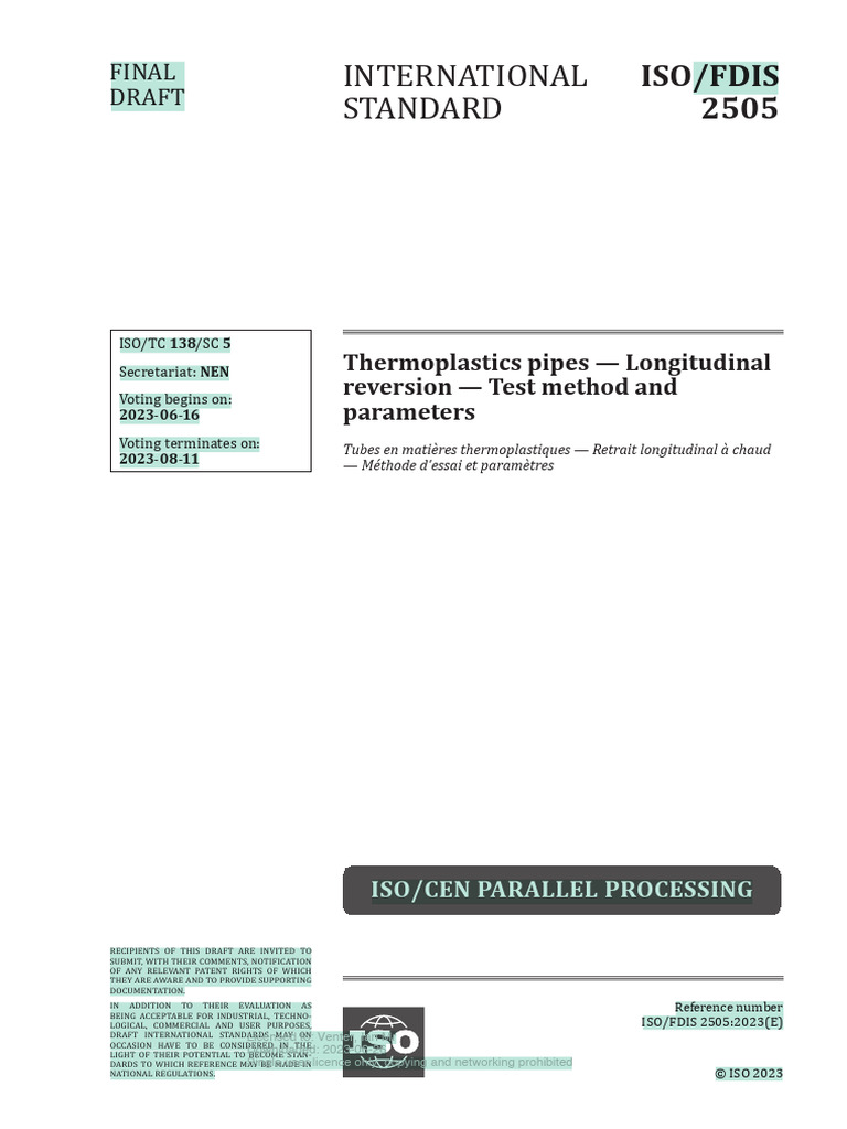 Iso 2505-2023 (Reversion Test) | PDF | International Organization For ...