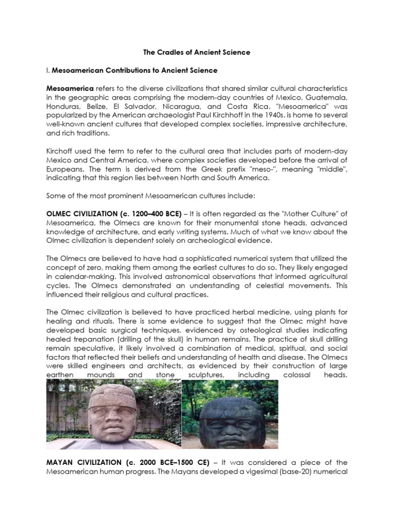 The Cradles of Ancient Science - Mesoamerica, Indus Valley Civilization ...