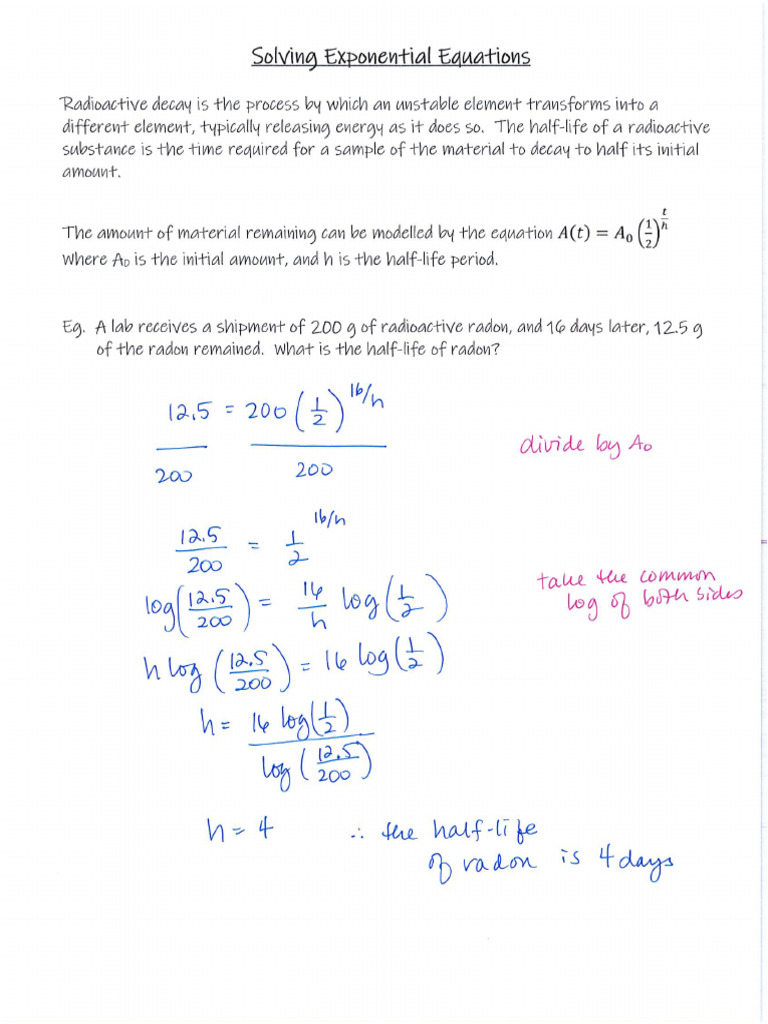 Solving Exp Equations Pdf