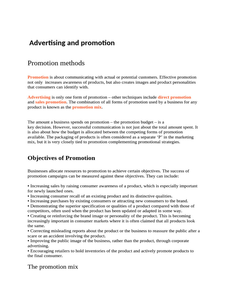 Effective Promotion Strategies Explained | PDF | Advertising | Brand
