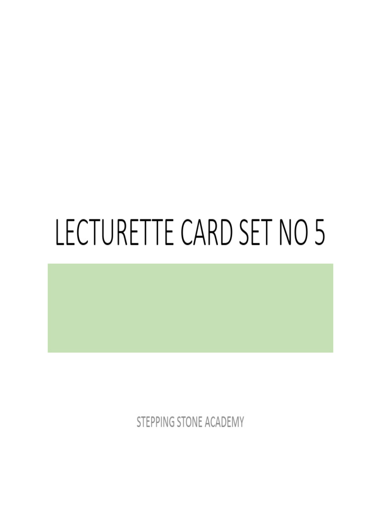 Lecturette Card 5 | PDF