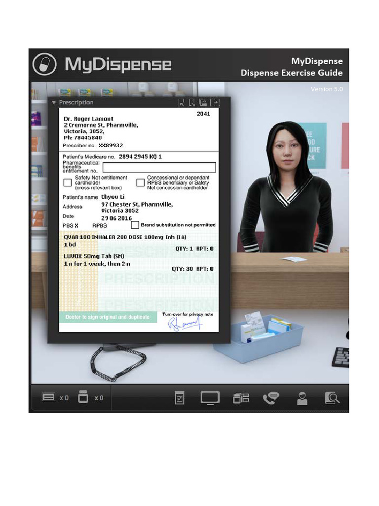 MyDispense Exercise Creation Guide | PDF | Medical Prescription | Prescription Drugs