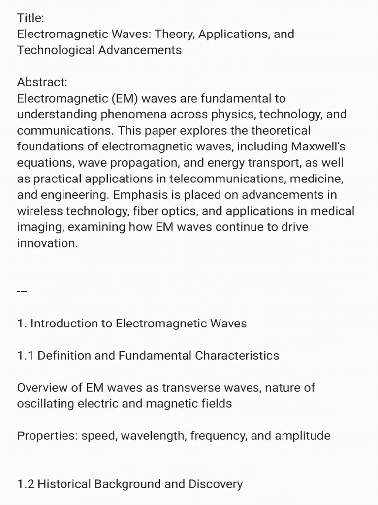 Electromagnetic Waves | PDF