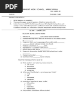 Class Vi Admission Test Question Paper 2024-2025 | PDF | Grammatical ...