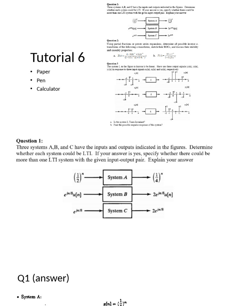 DSP Tutorial 6 11072022 | PDF | Teaching Methods & Materials