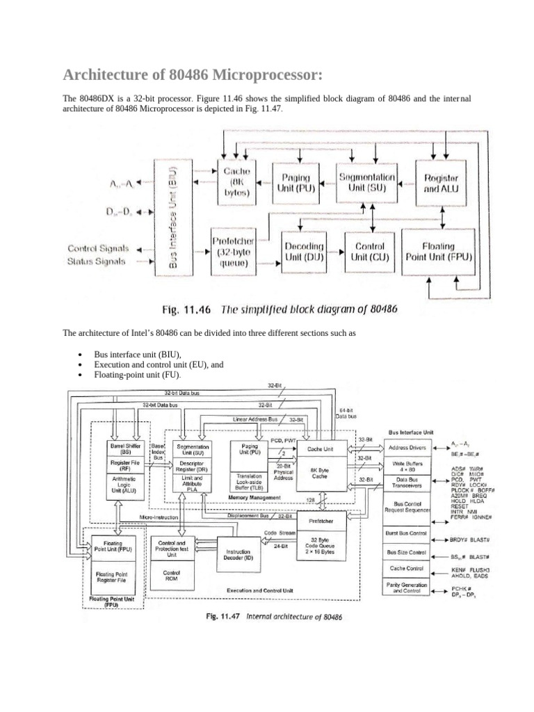 80486 Microprocessor Architecture | PDF | Central Processing Unit | Cpu Cache