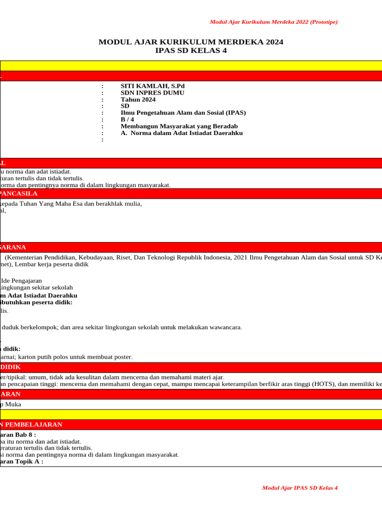 BAB 8 - MA IPAS Kls 4 | PDF