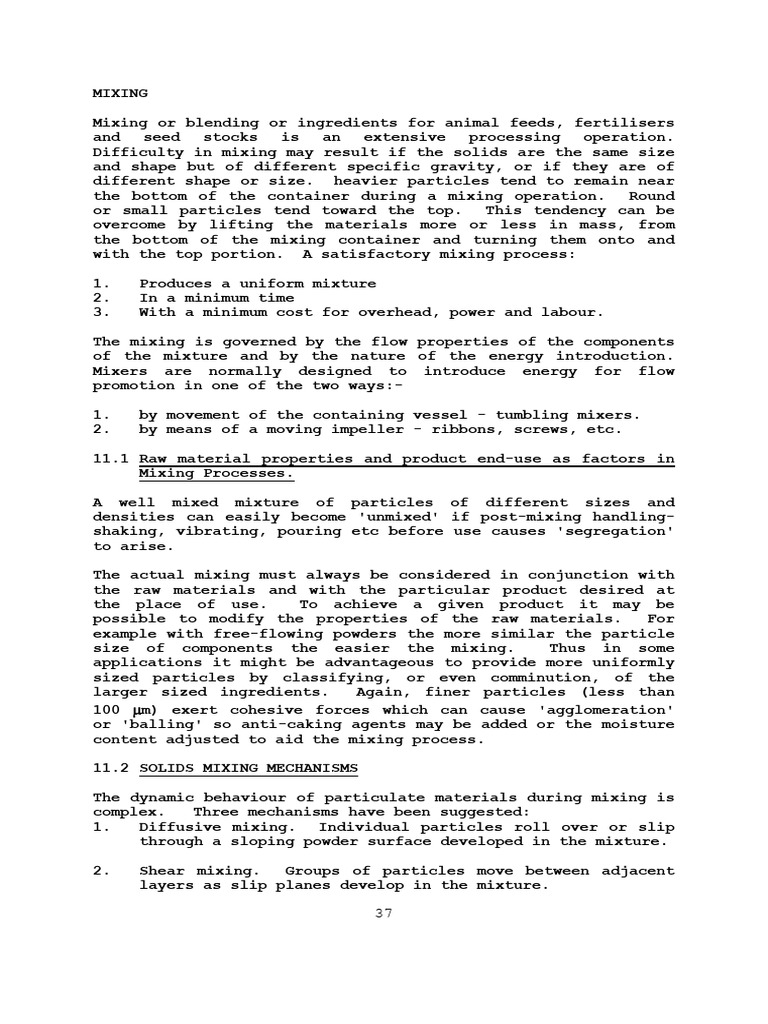 7 MIXING | PDF | Applied And Interdisciplinary Physics | Mechanical Engineering