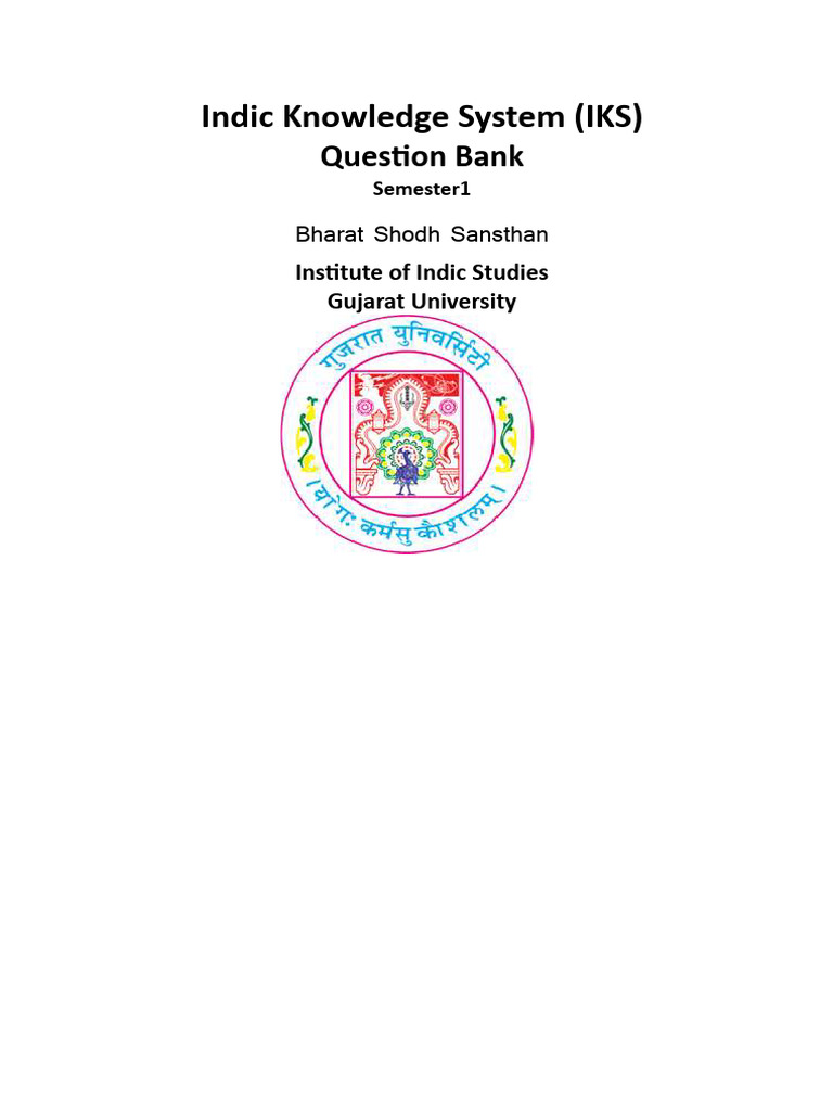 Gujarati IKS Questionbank | PDF