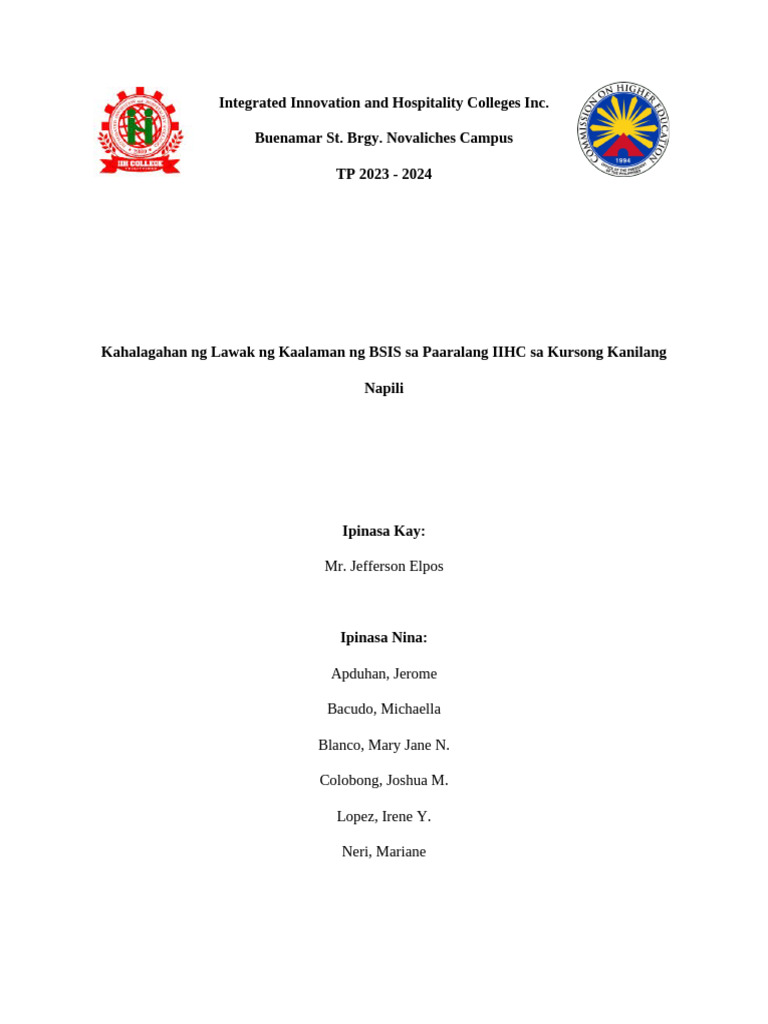 Pananaliksik-Front-PAge-Kabanata-4-1 | PDF