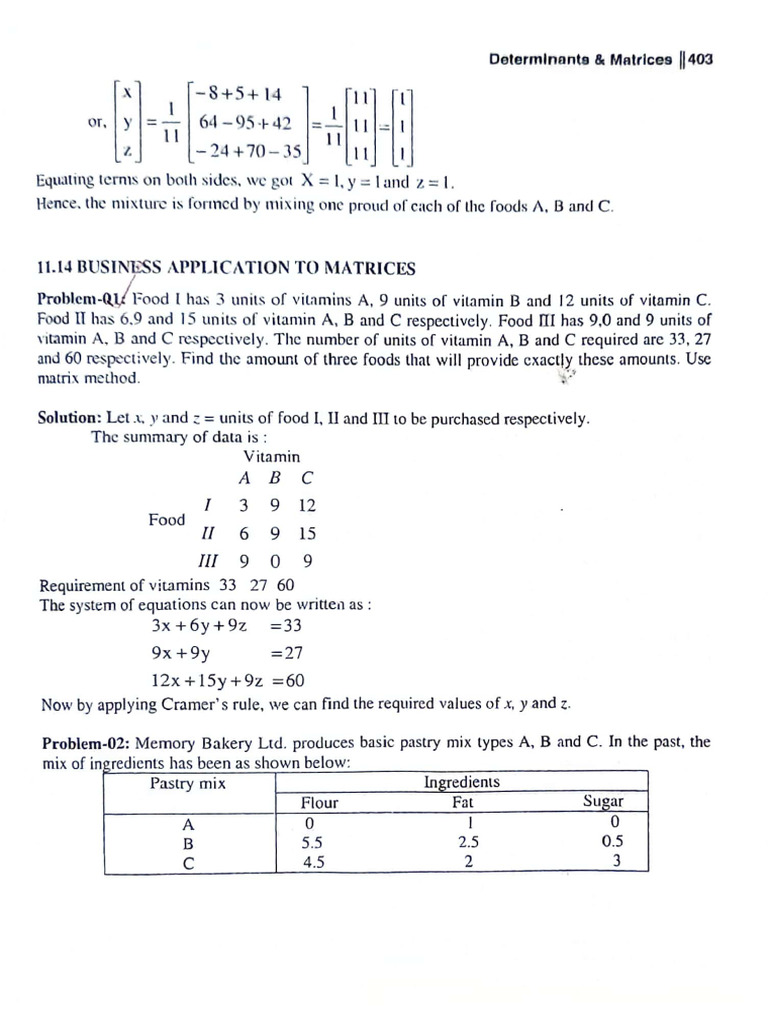 B.math - Application - Matrices - Determinant | PDF