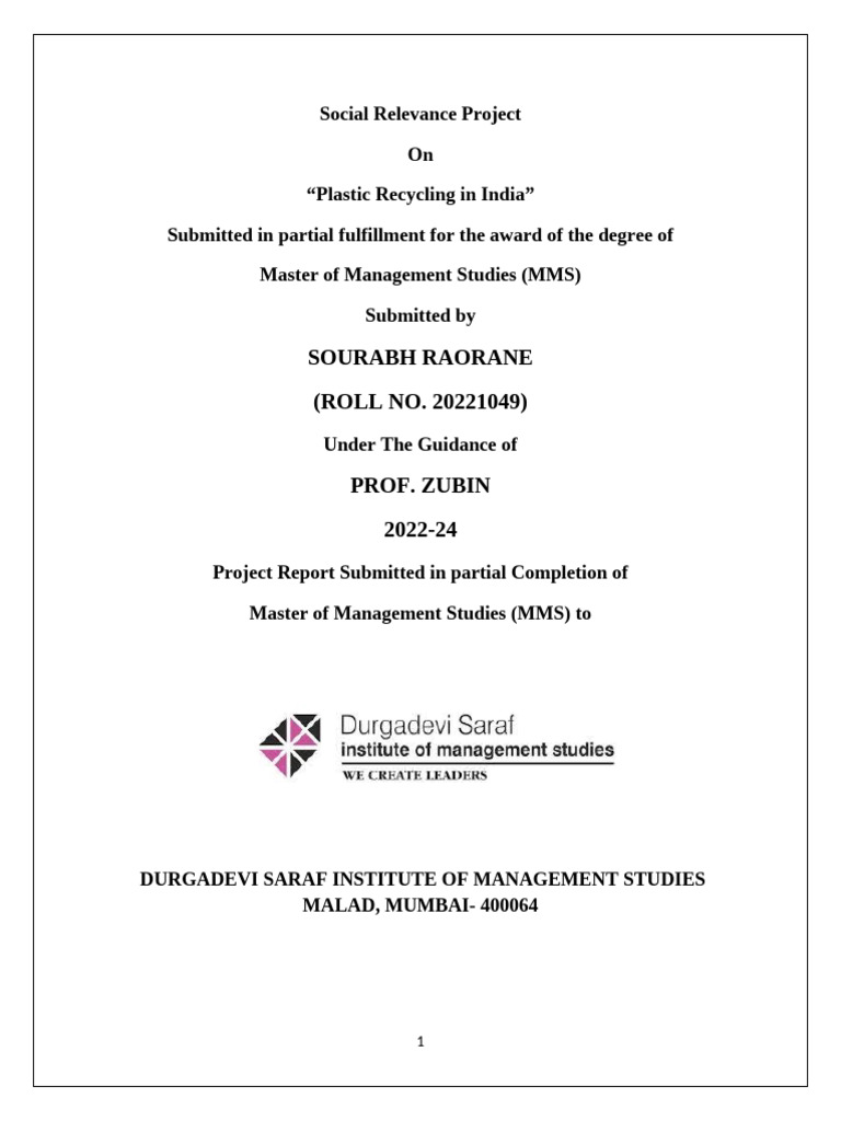 Social Relevance Project | PDF | Corporate Social Responsibility | Plastic