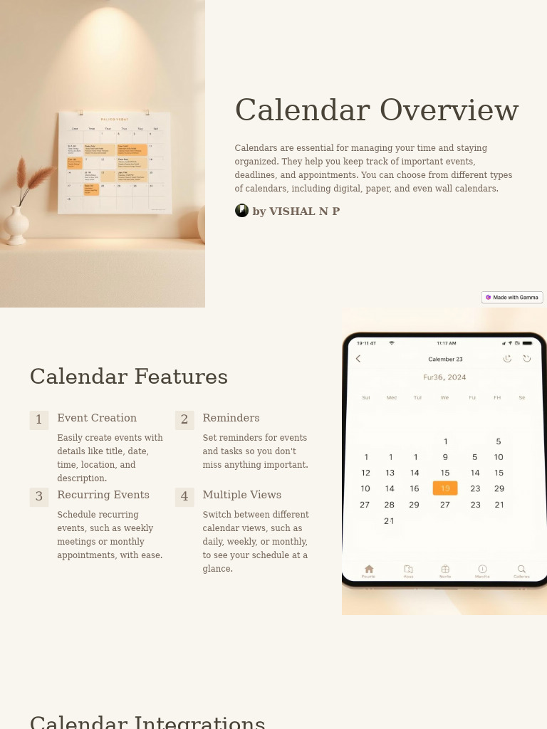 Calendar Overview | PDF | Password | Encryption