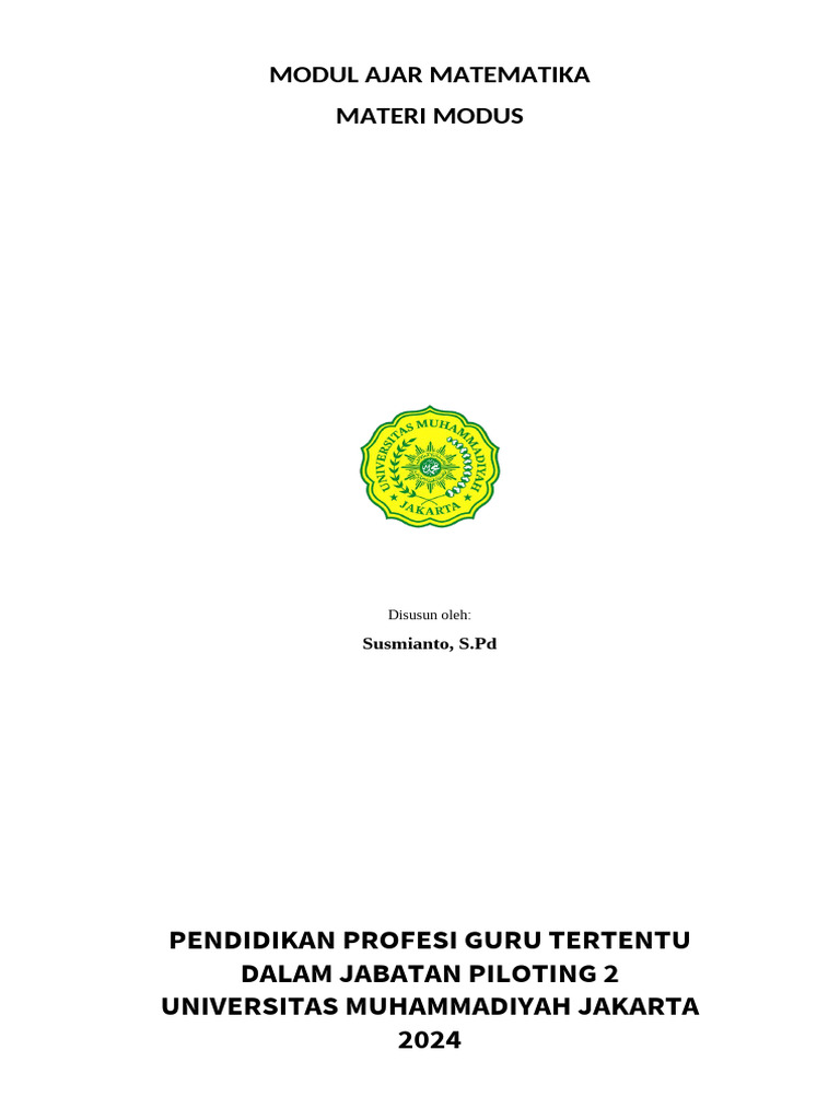Cover Modul Ajar Matematika PPG 2025 | PDF
