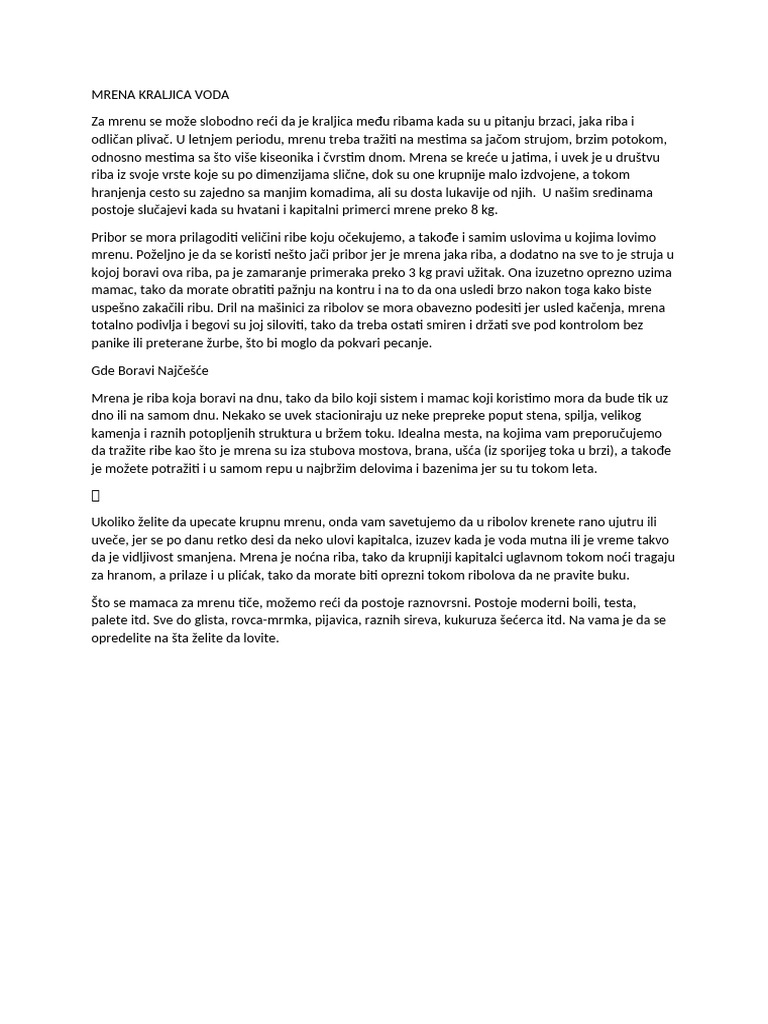 Mrena Kraljica Voda | PDF