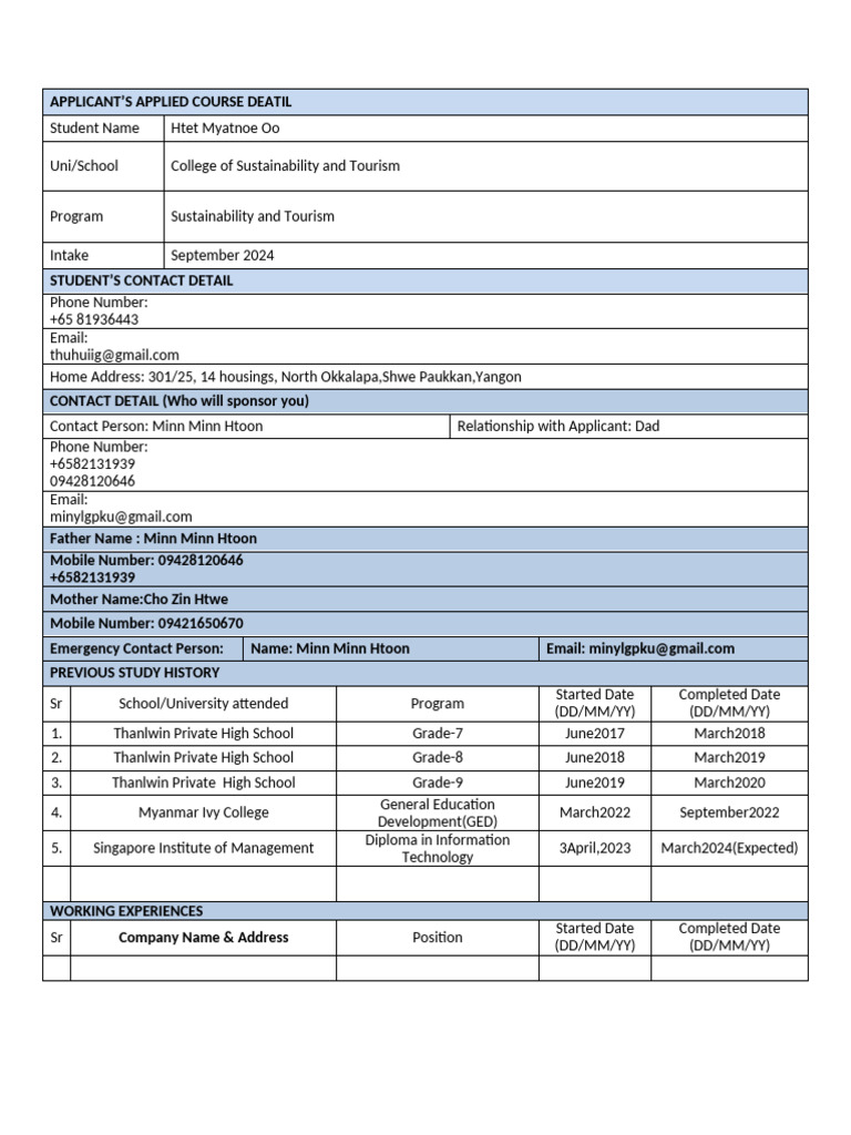 Application Form (SR) | PDF