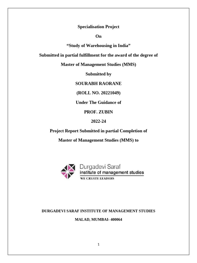 Specialisation Project (2) | PDF | Warehouse | Logistics