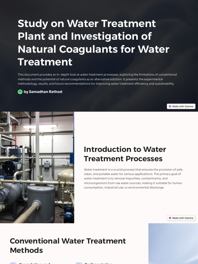 Study On Water Treatment Plant and Investigation of Natural Coagulants ...