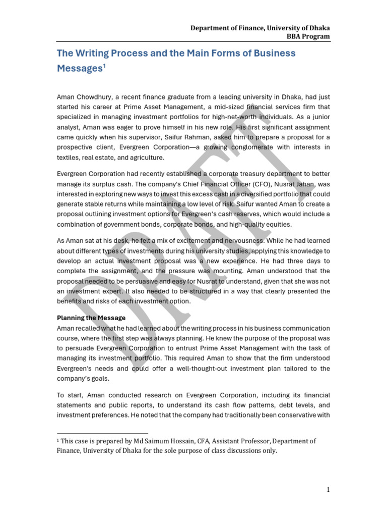 Writing_Process_Business_Case-main | PDF | Memorandum | Investing