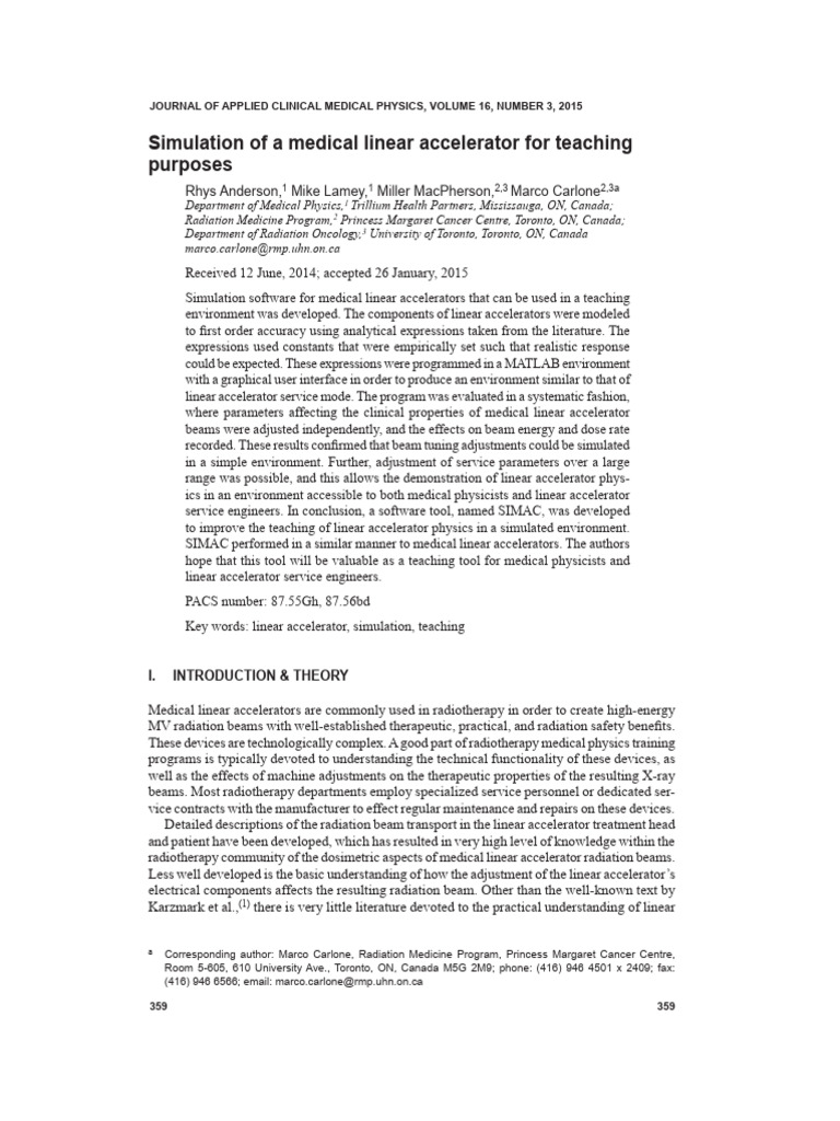 Anderson_Simulation of a medical linear accelerator for teaching purposes_2015_JApplClinMedPhys ...