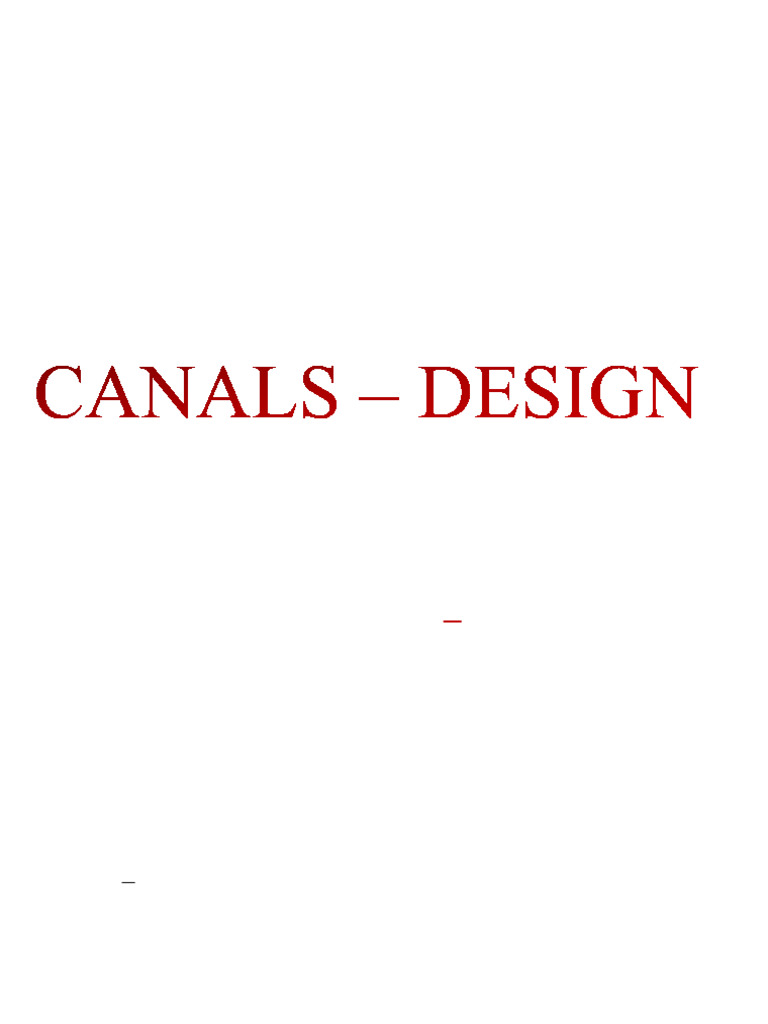 Unit v -Canal -Design | PDF | Soil Mechanics | Earth Sciences