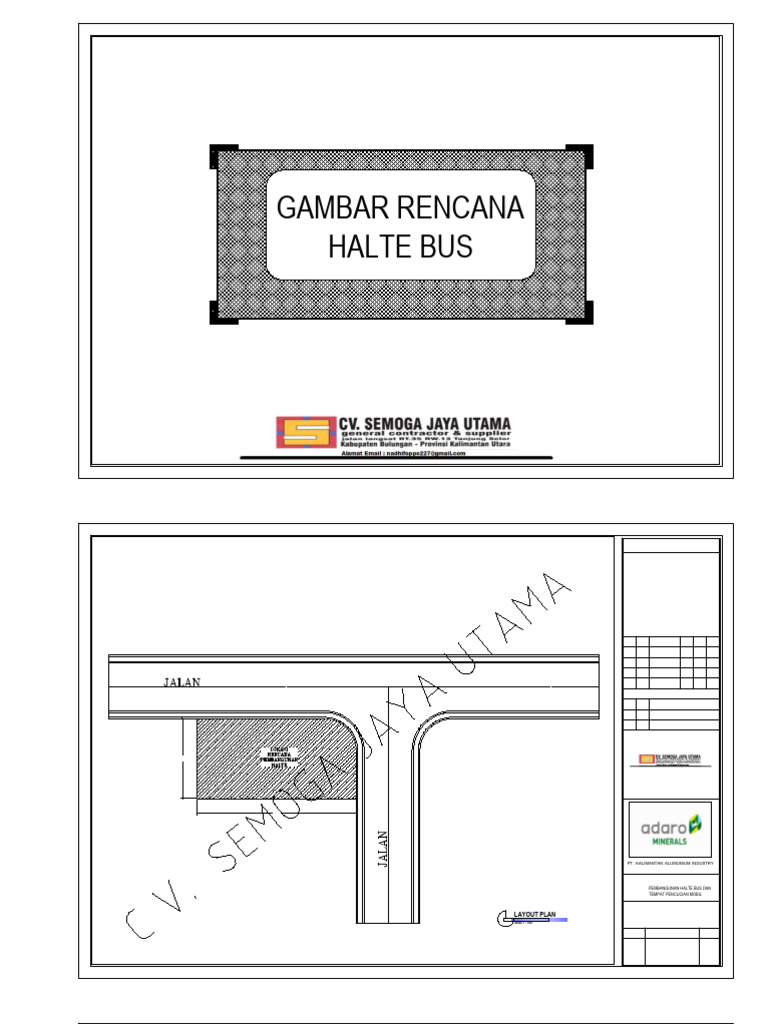 1_gambar rencana halte bus dan tempat pencucian mobil | PDF