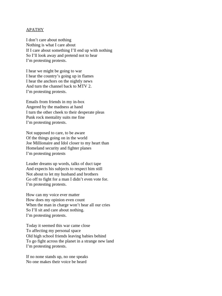 Protest Lyrics | PDF