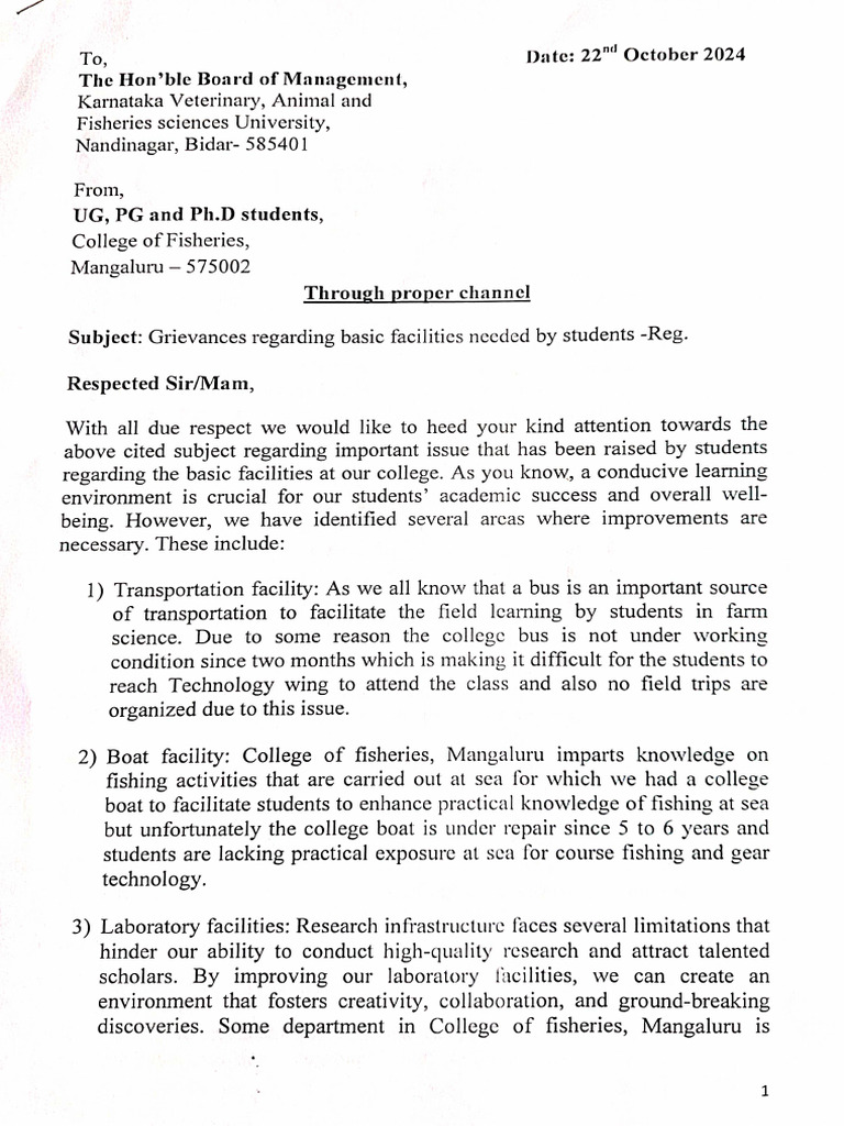 Letter To Board of Management - dt-22.10.24 | PDF